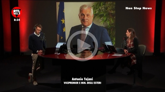 Antonio Tajani a RTL 102.5: “Noi amici di Israele, ha diritto ad attaccare Hamas ma ora serve de ...